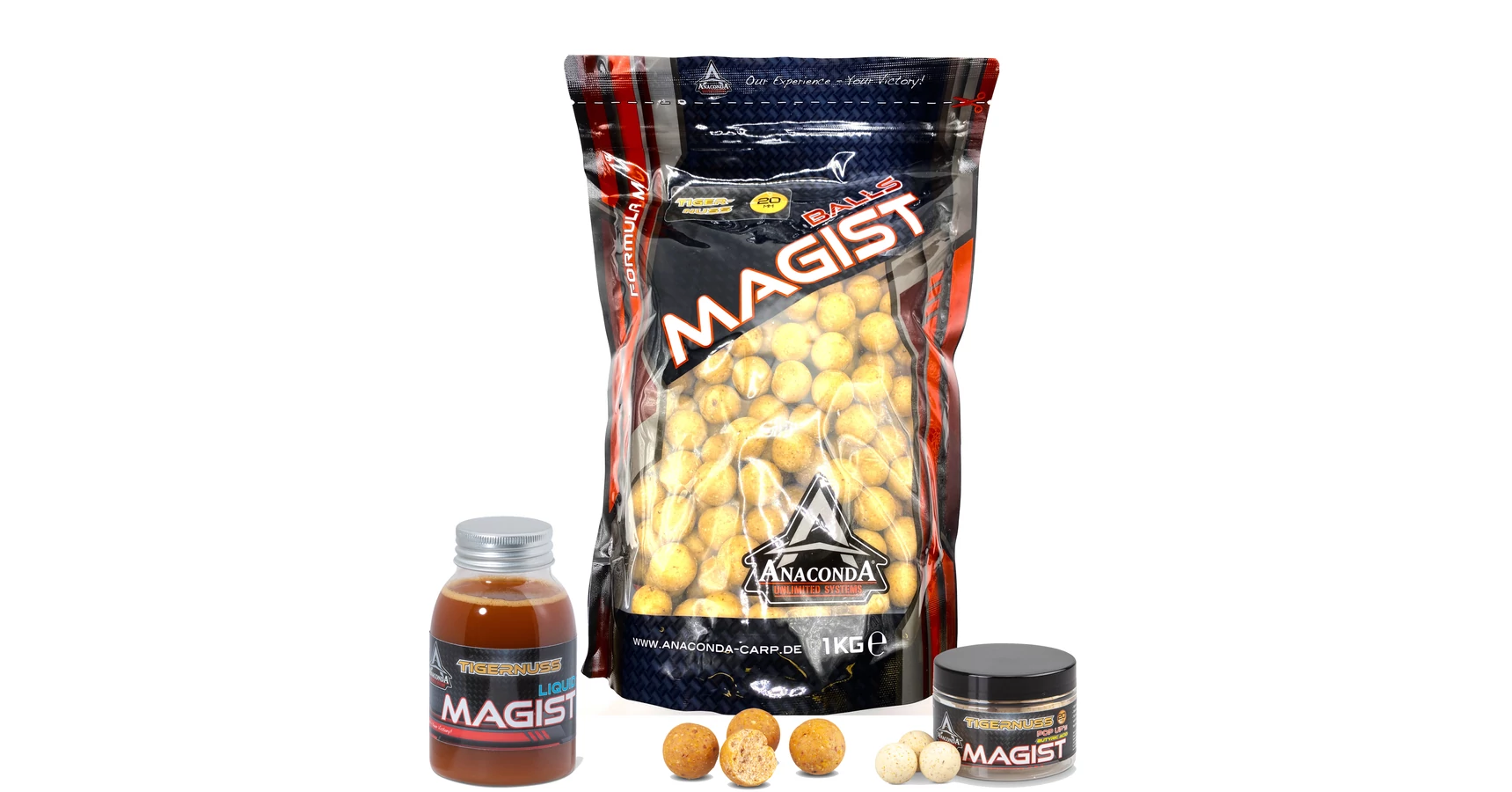ANACONDA Magist Balls Tigernuss/ Tigrismogyoró 20mm/1kg + 250ml Liquid ...